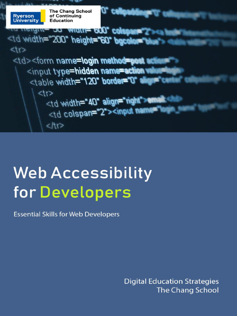 Web Accessibility For Developers | PDF | World Wide Web | Internet & Web