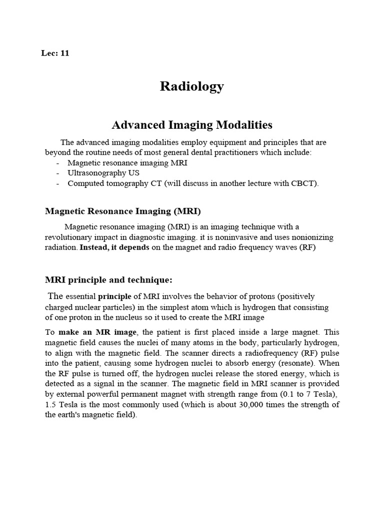 11- advanced Imaging Modalities | Download Free PDF | Magnetic ...