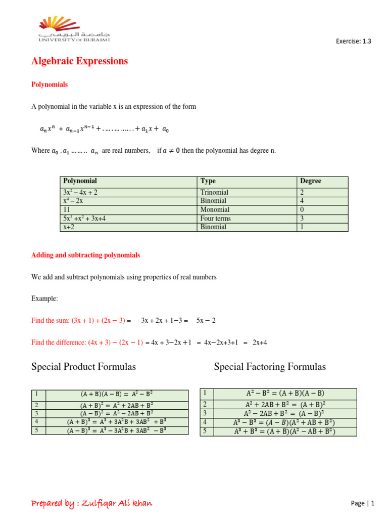 Exercise 1.3 | PDF | Polynomial | Factorization