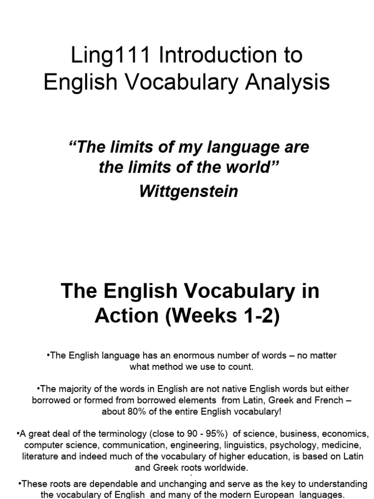 English Vocabulary Analysis Overview | PDF | Word | Vowel