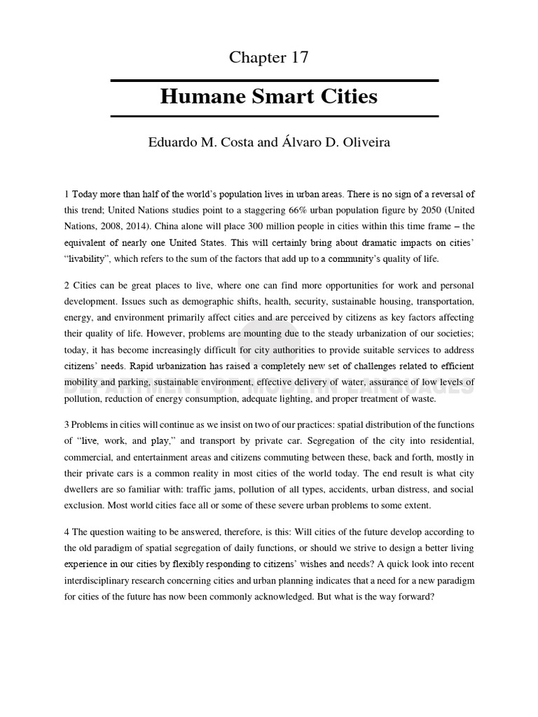 Take-Home Task 1 - Reading - Humane Smart Cities | PDF | Sustainability | Governance