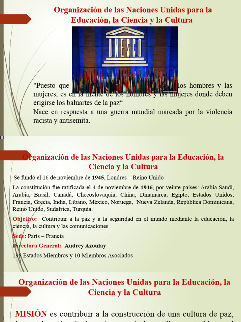 Objetivos y Proyectos de UNESCO 2024 | PDF | Conferencia web ...