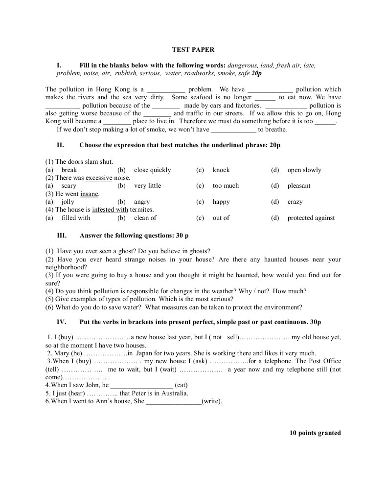 Test Paper | PDF