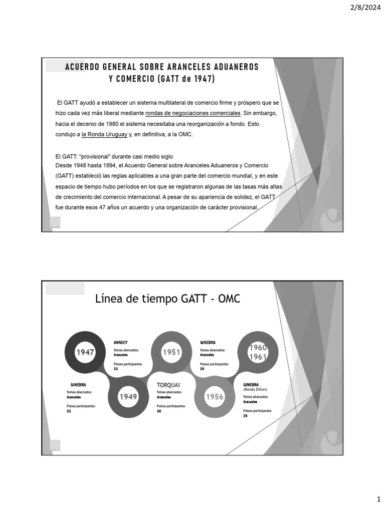 Gatt - Omc | PDF | Organización de Comercio Mundial | Acuerdo General ...