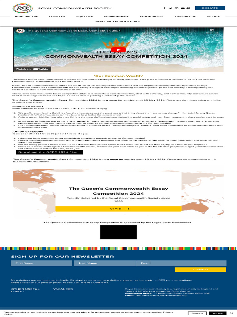 Queen's Commonwealth Essay Competition 2024 | PDF | Commonwealth Of ...