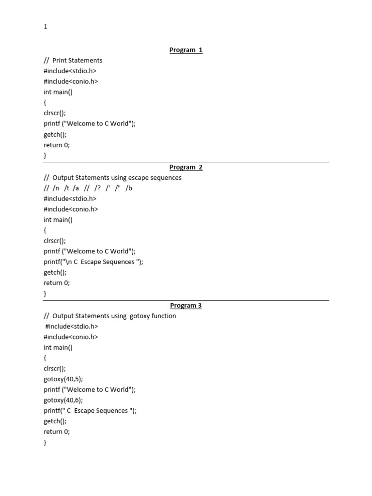 Programs | PDF | Computer Program | Programming
