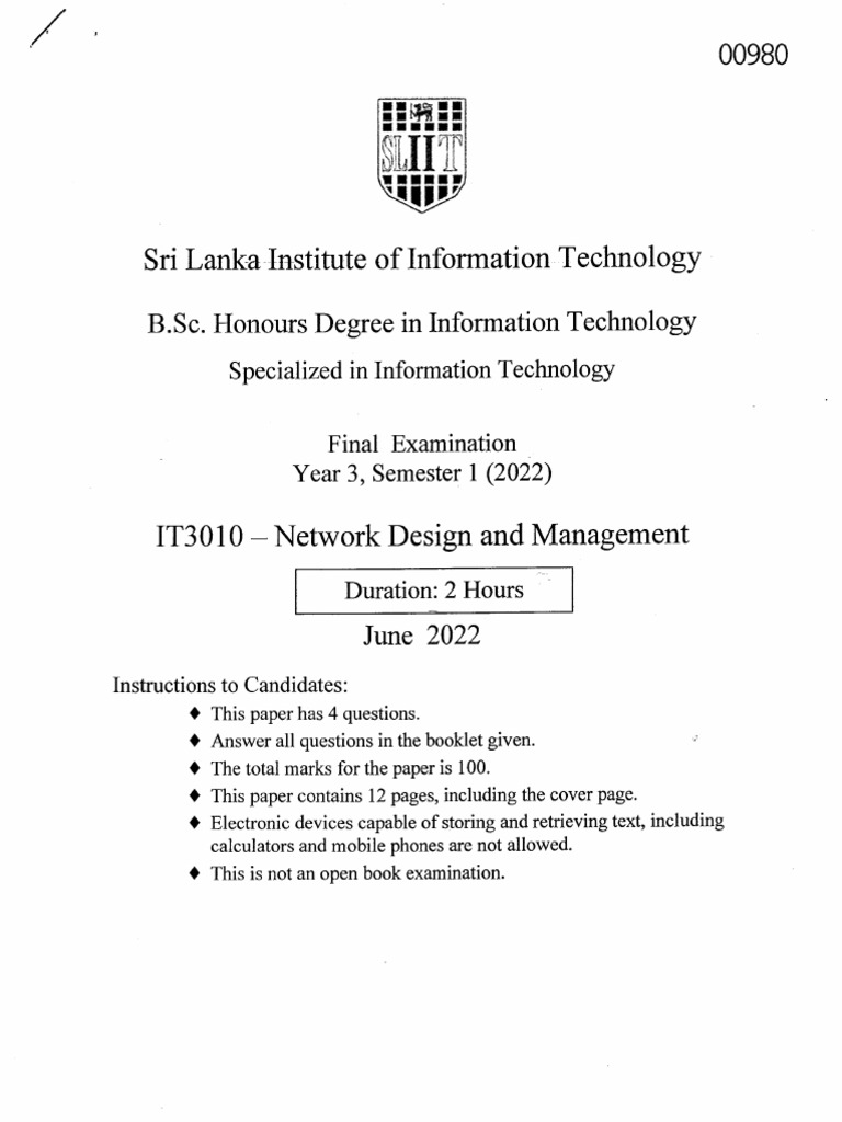 IT3010 -Network Design and Management | Download Free PDF | Computer ...