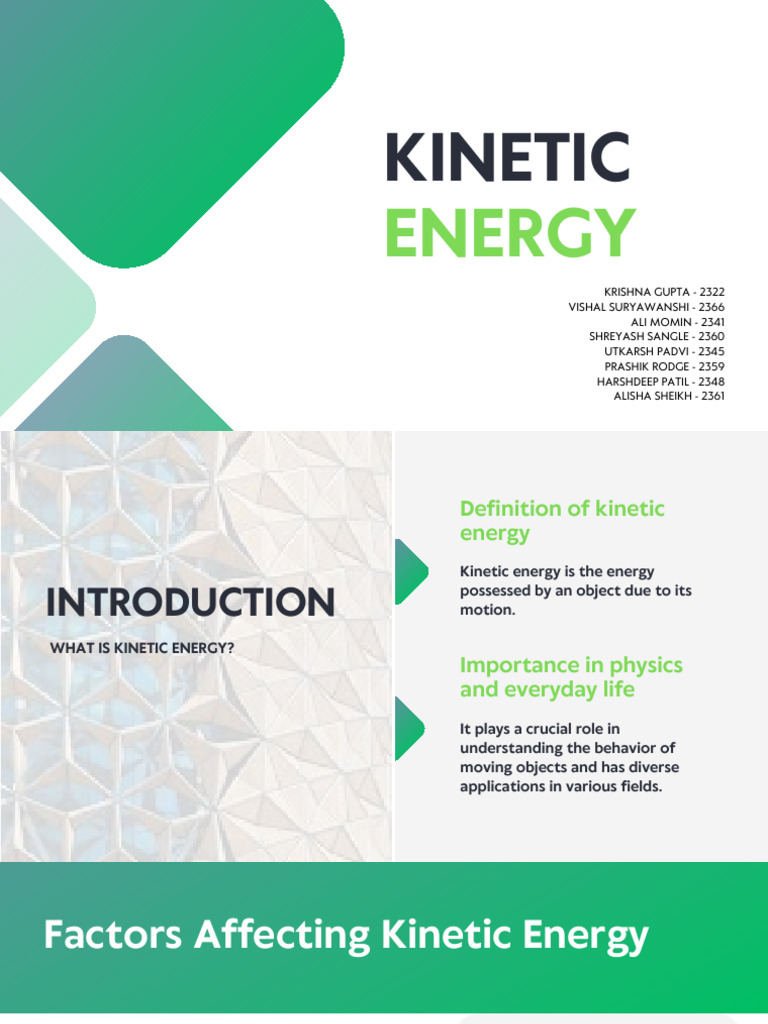 Understanding Kinetic Energy and Applications | PDF | Piezoelectricity ...