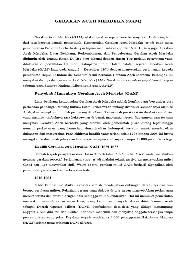 Gerakan Aceh Merdeka | PDF