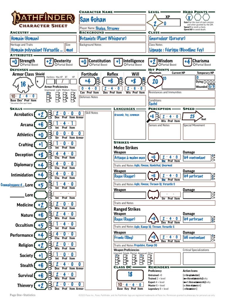 San Gohan - Pf2e-Remastered | PDF | D20 System