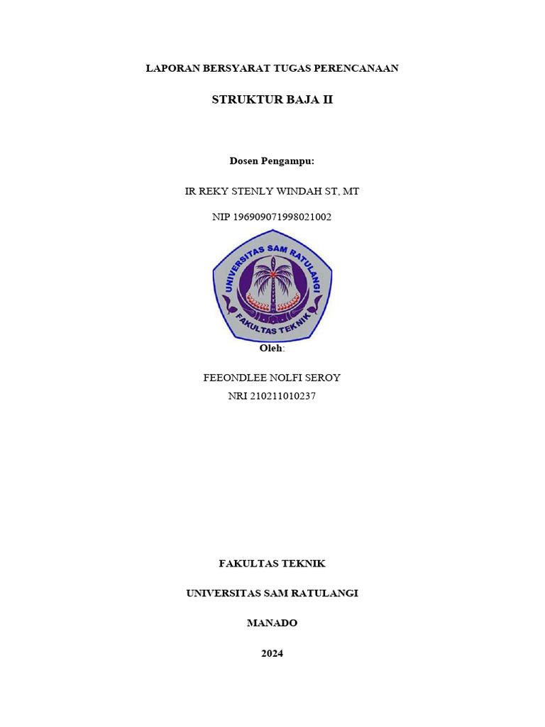 Revisi Laporan Akhir Struktur Baja Ii - Nolvi Seroy | PDF