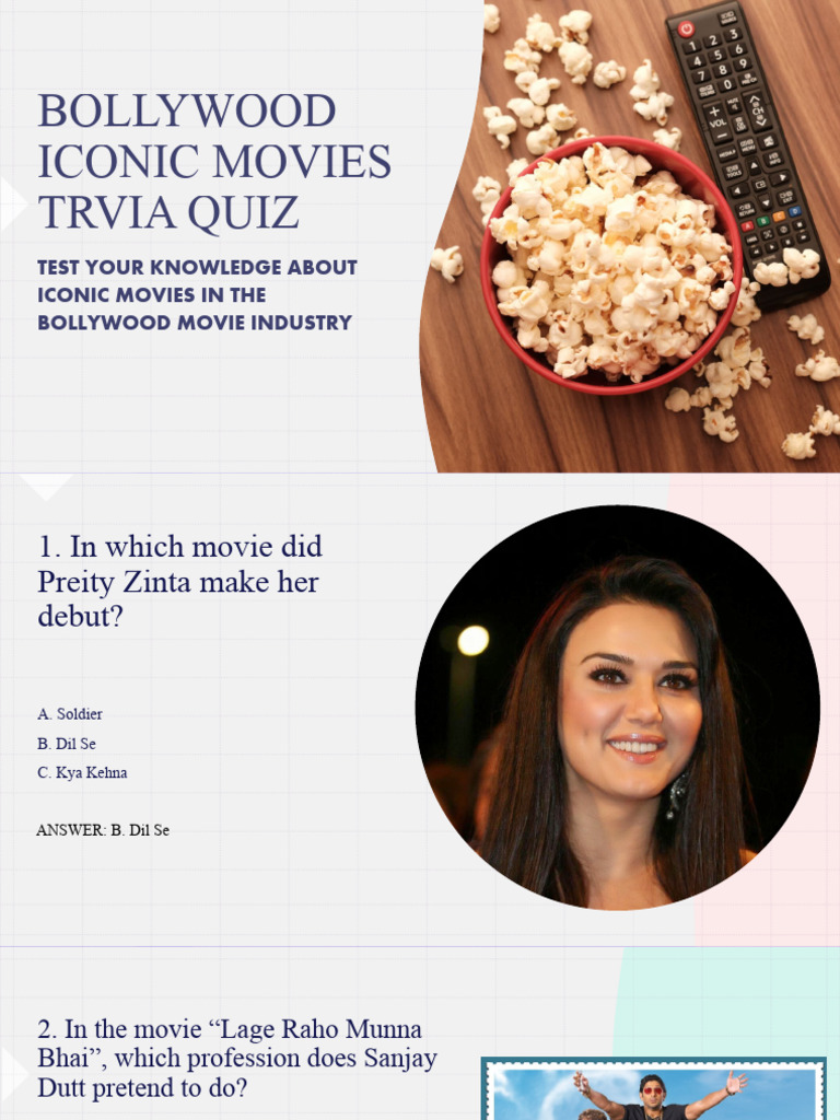 Bollywood Iconic Movies Trvia Quiz | PDF