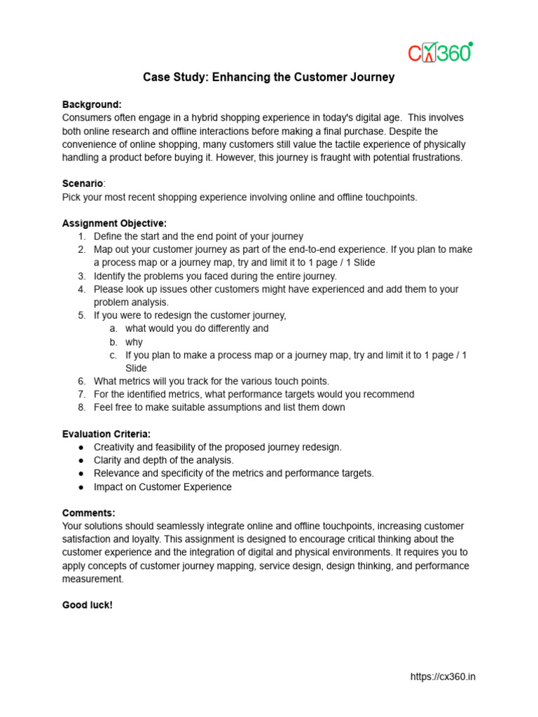 Cx360_Case Study for Internship | PDF