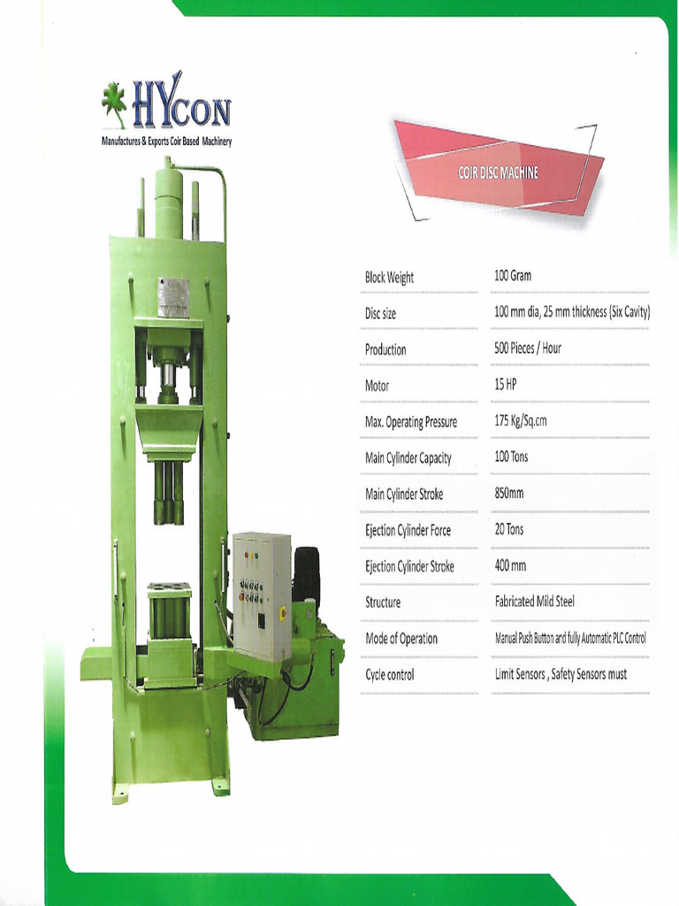 Coir Pith Disc Making Machine | PDF