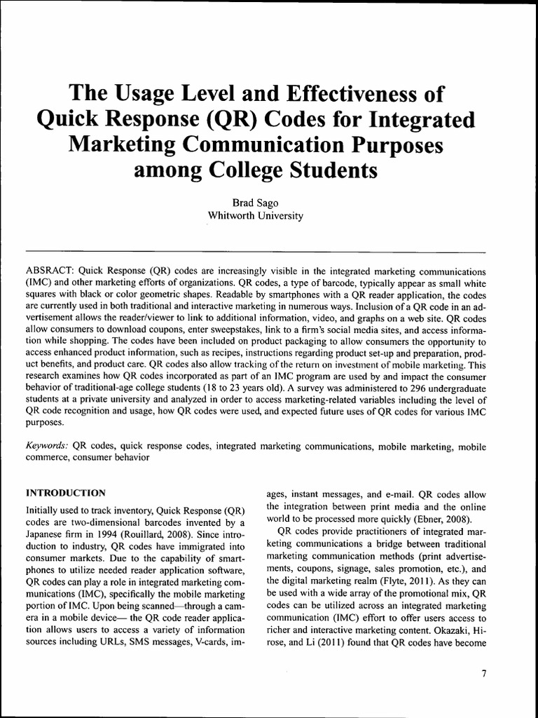 QR Codes in College Marketing Strategies | PDF | Qr Code | Marketing ...