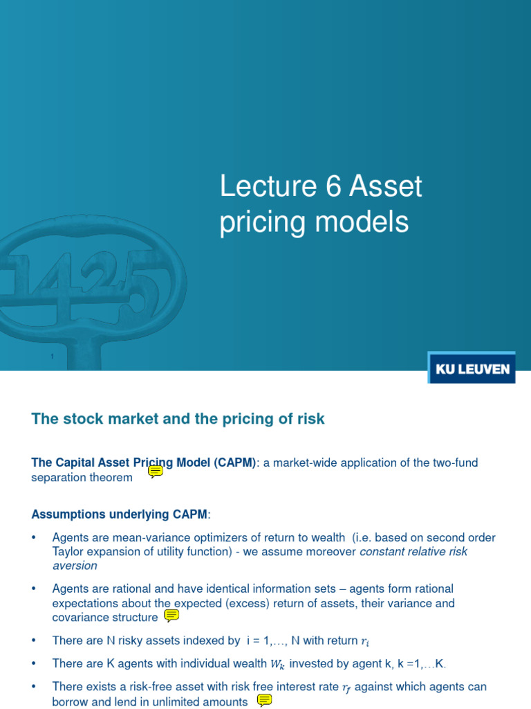 CAPM and Factor Pricing Models | PDF | Capital Asset Pricing Model ...