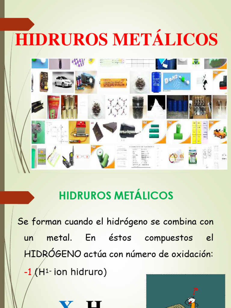 Ejemplos de Hidruros Metálicos | PDF | Hidruro | Conjuntos de elementos ...