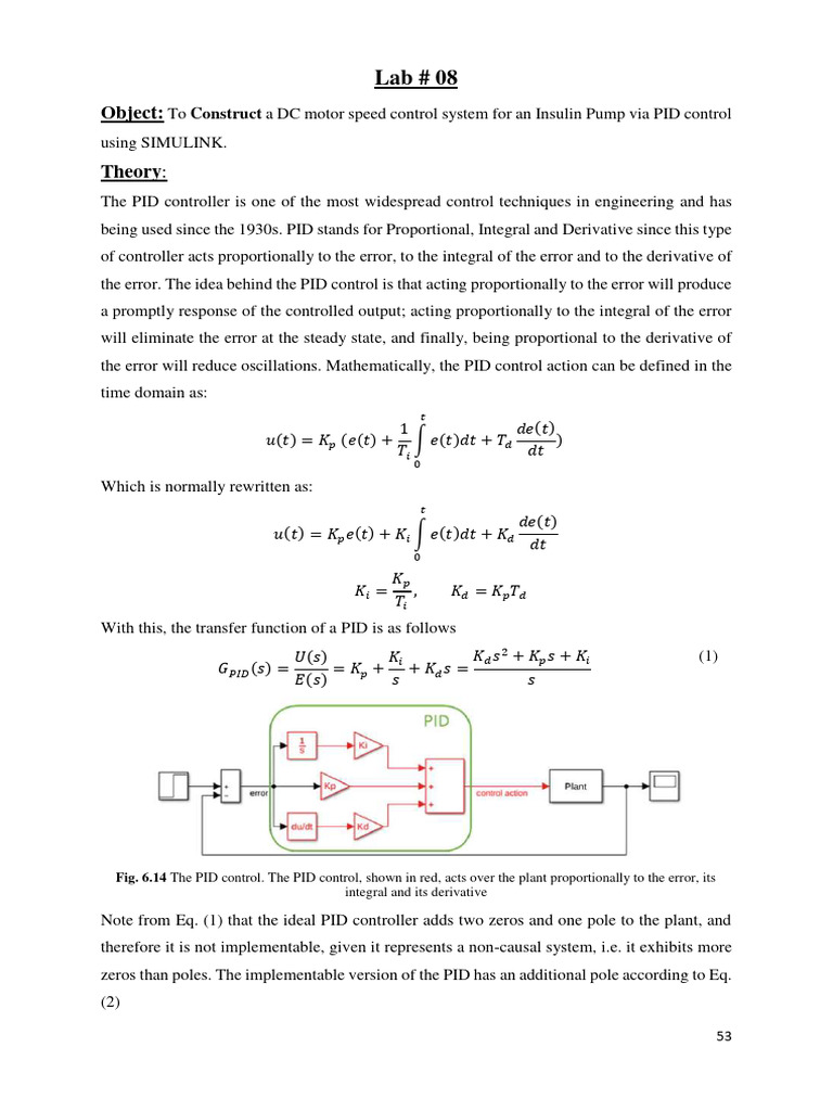 Lab 8 & 9 | PDF | Control Theory | Electric Motor