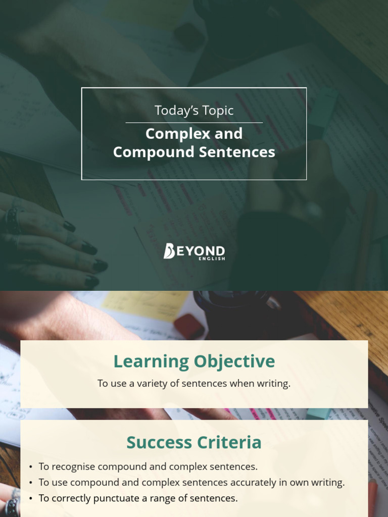 Complex and Compound Sentences PowerPoint.202743802 | PDF | Sentence ...