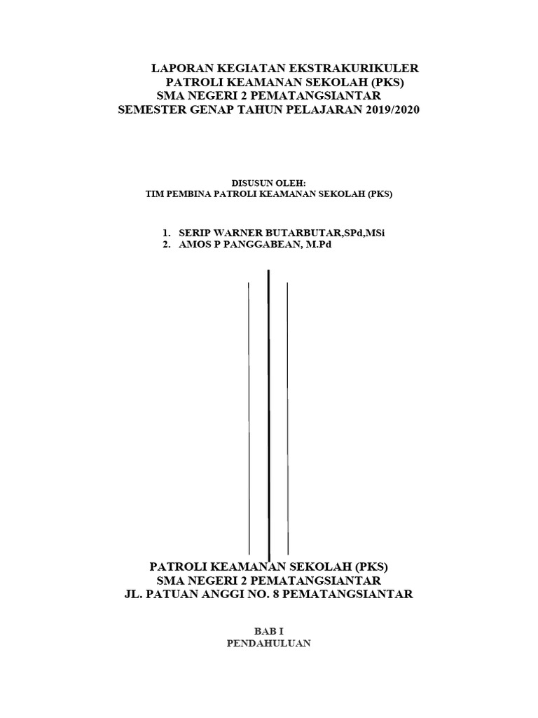 LAPORAN EKSKUL PATROLI KEMANAN SEKOLAH Pks | PDF