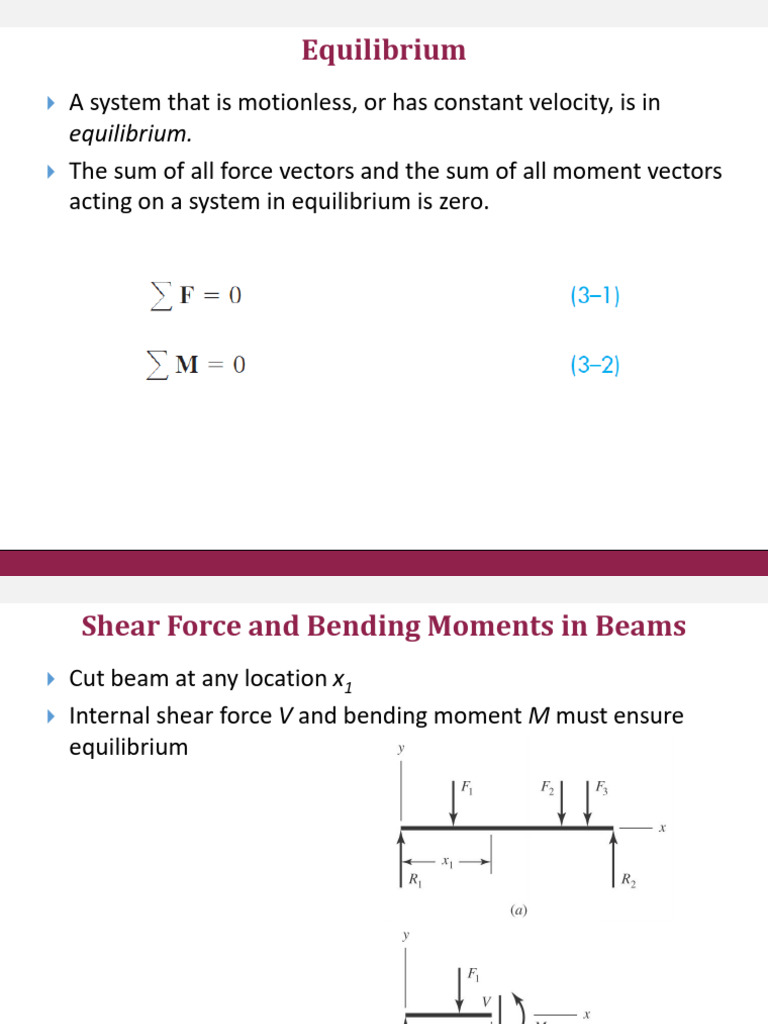 Beam Equilibrium and Load Analysis | PDF