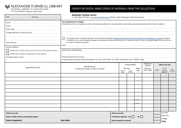 ATL Order For Digital Copies of Materials From The Collections 2022 ...