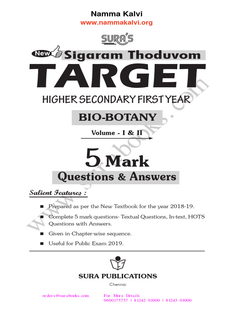 Namma Kalvi 11th Bio-Botany em 5 Mark Guide | PDF | Spore | Bacteria