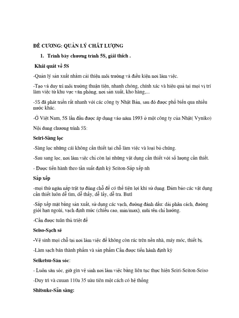 quản lí chất lương ddeeff cương | PDF