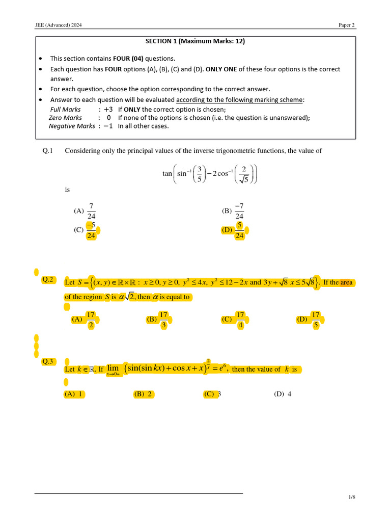 JEEAdv2024 Paper2 English | PDF | Dipole | Electron