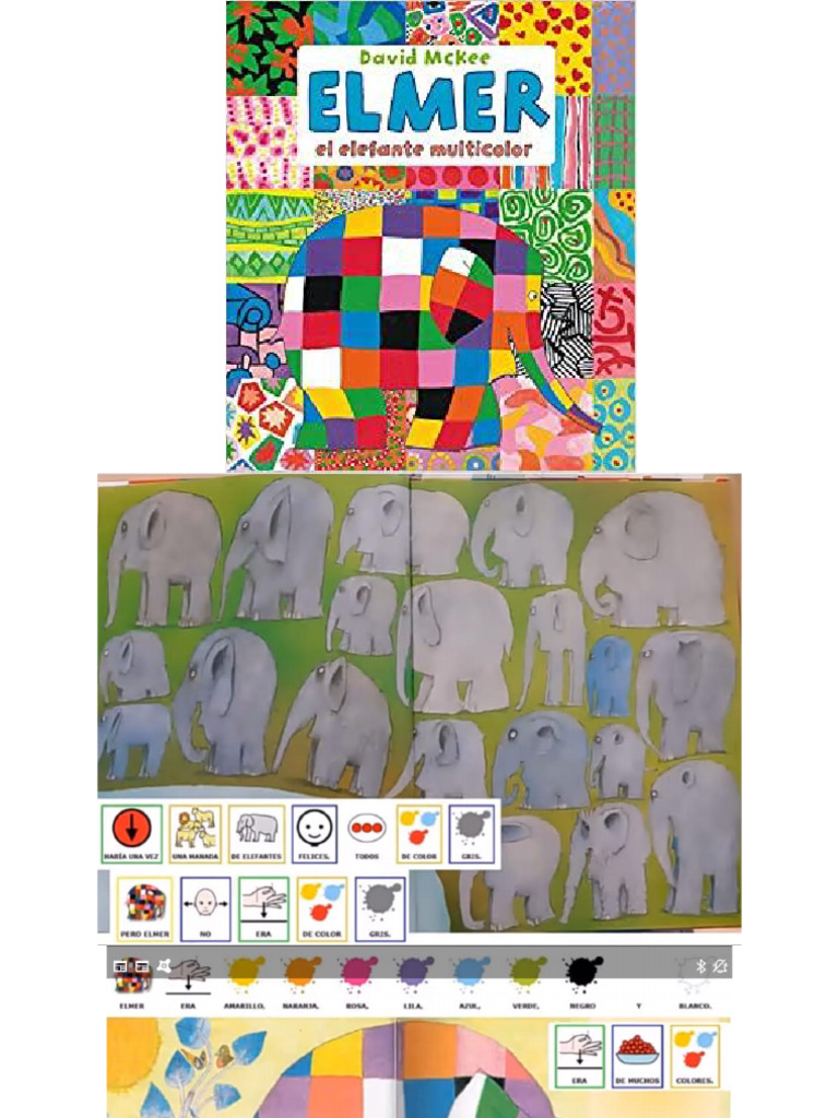 Cuento Elmer Pictogramas Para Imprimir | PDF