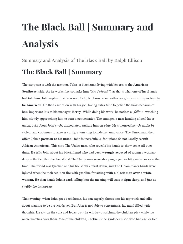 Exploring Racism in "The Black Ball" | PDF | Racism | Discrimination ...