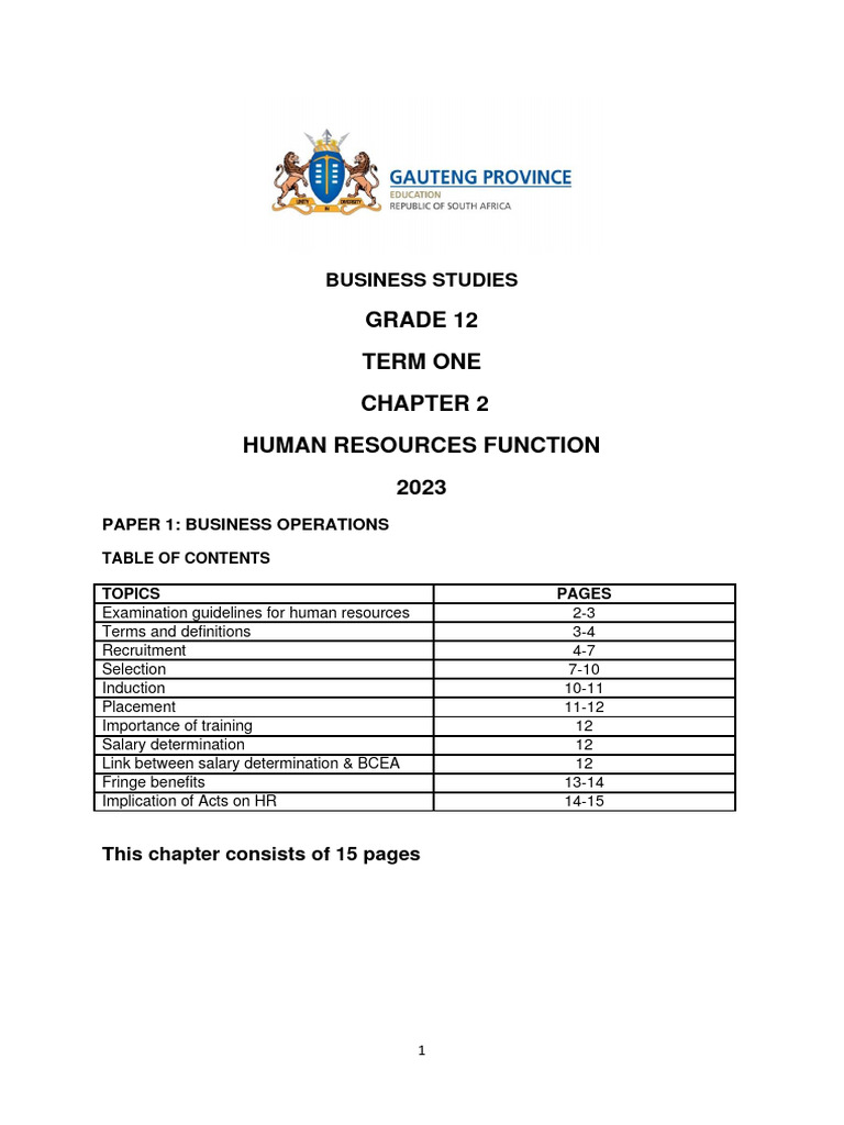 Chapter 2 Human Resources Function | PDF | Recruitment | Employment