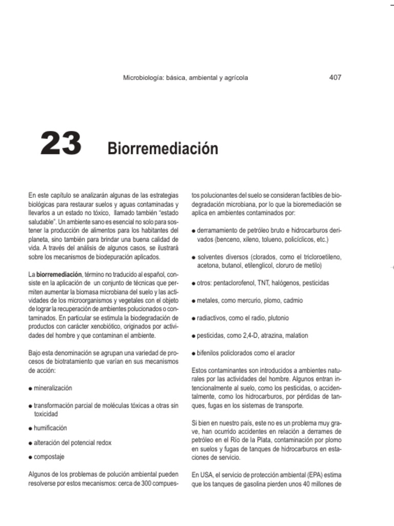 BIORREMEDIACIÓN | PDF | Contaminación | Naturaleza
