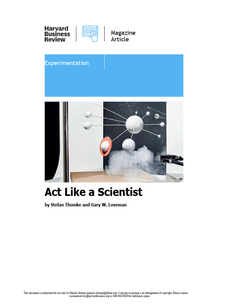 Mgmt. - Act Like A Scientist | PDF | Luminiferous Aether | Experiment