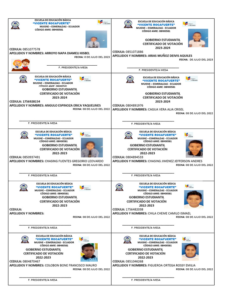 Carnet - Gobierno Estudiantil | PDF