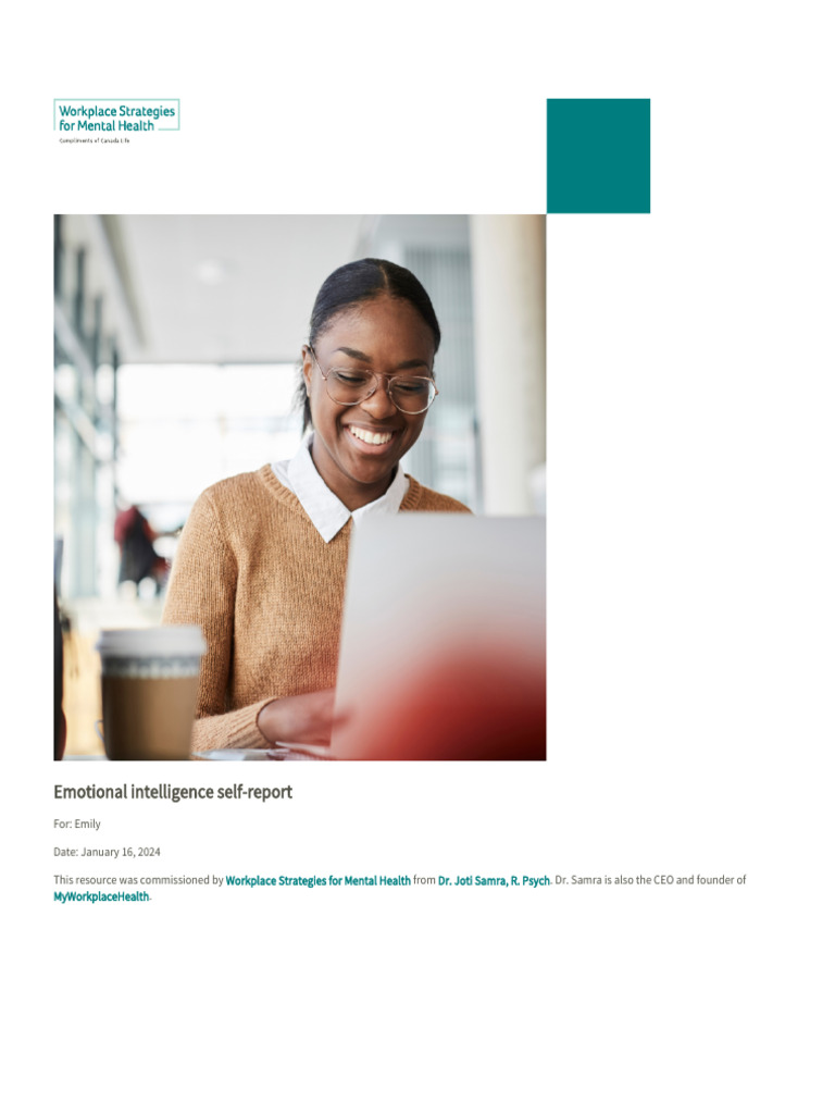 Emotional Intelligence Self-Report | PDF | Psychological Resilience | Emotions