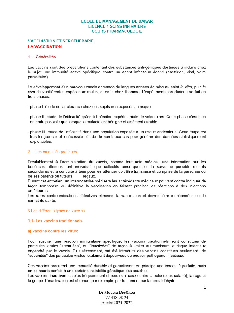 Vaccination Et Serotherapie | PDF | Vaccins | Vaccination