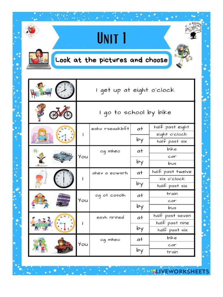 Unit 1 Busy Day WS 01 | PDF