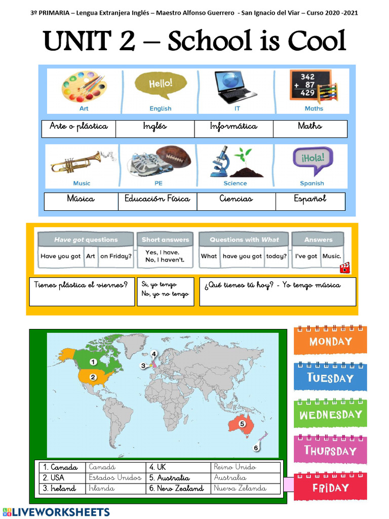 Unit 2 School Is Cool 01 | PDF