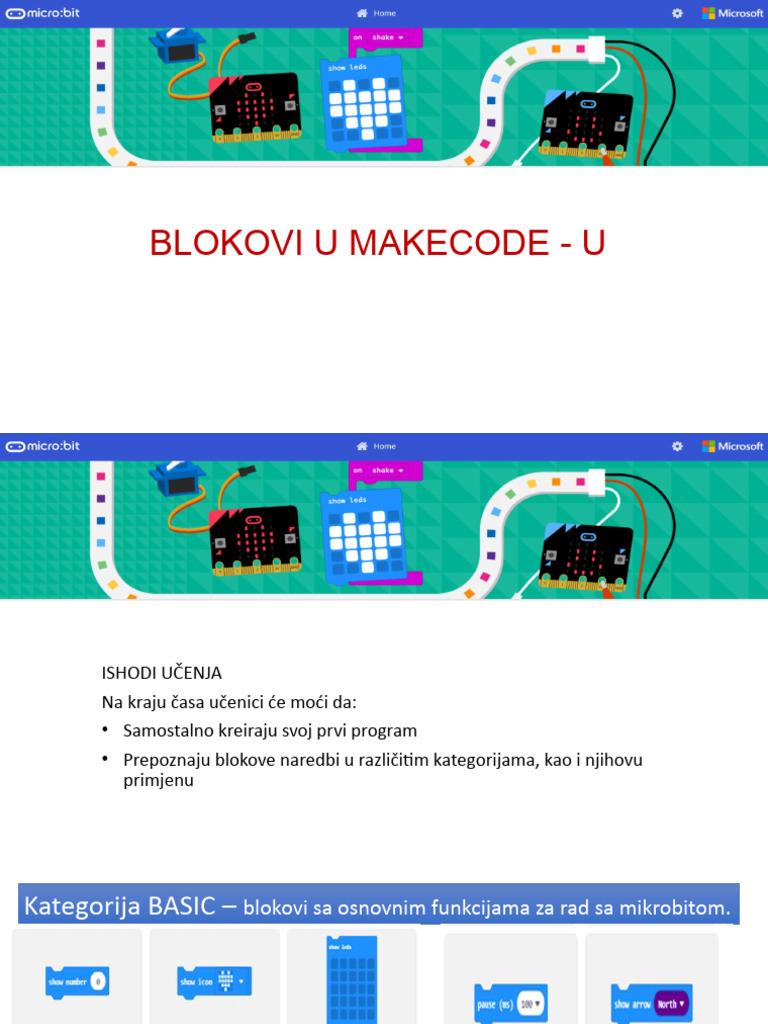 Blokovi U MakeCode - U | PDF