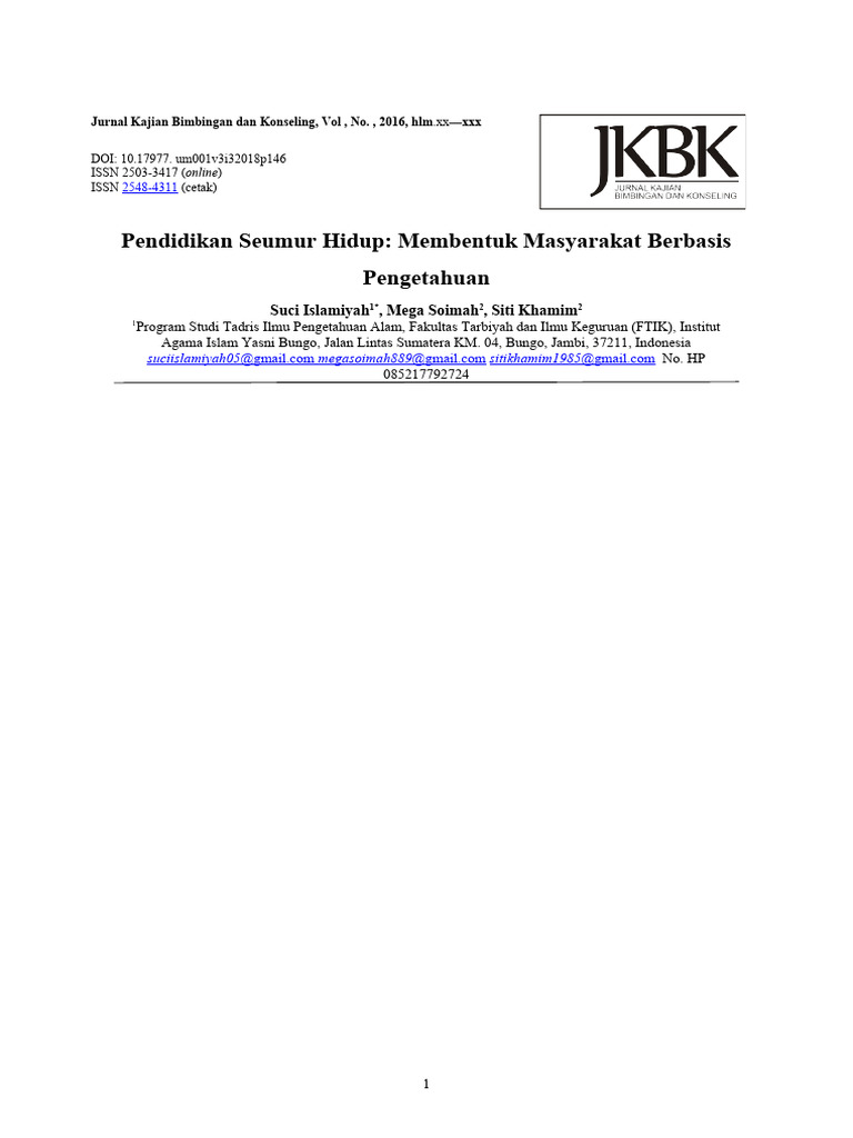 Pendidikan Seumur Hidup dan Masyarakat | PDF