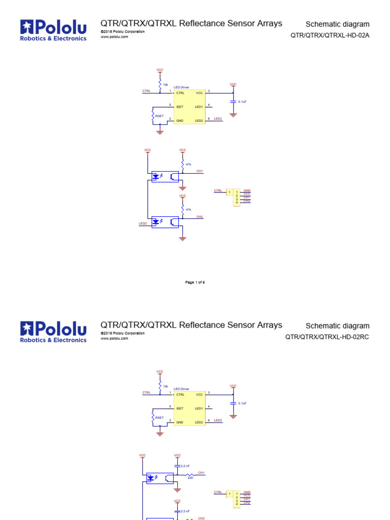 QTR QTRX HD Reflectance Sensor Array Schematic | PDF | Electronic ...
