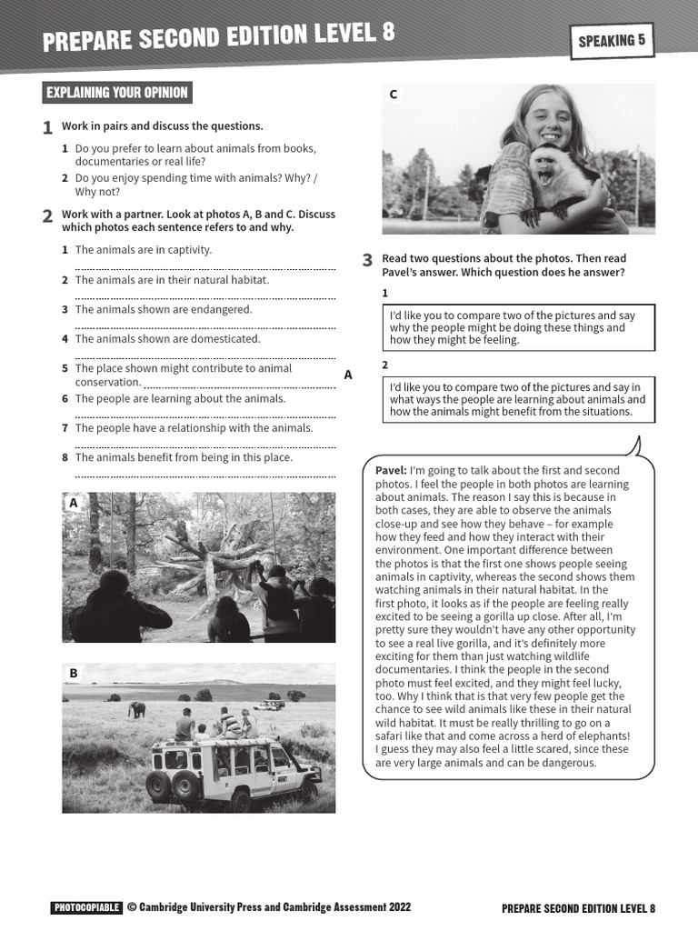 PREPARE L8 Speaking Worksheet 05 | PDF