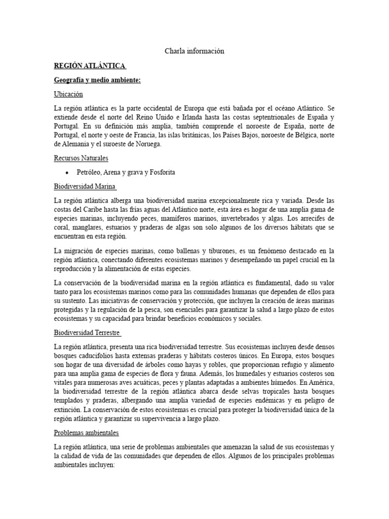 Biodiversidad y turismo en la región atlántica | PDF | Entorno natural ...