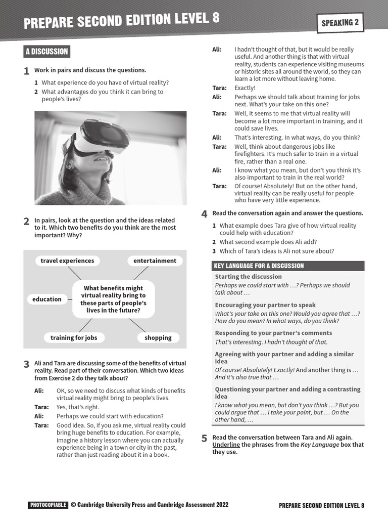 PREPARE L8 Speaking Worksheet 02 | PDF | Reality | Experience
