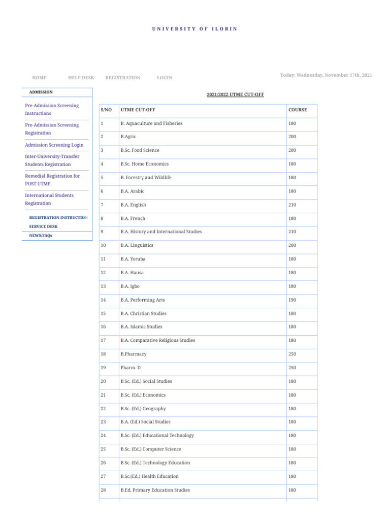 Cut Off Marks For All Courses | PDF | Engineering | Science