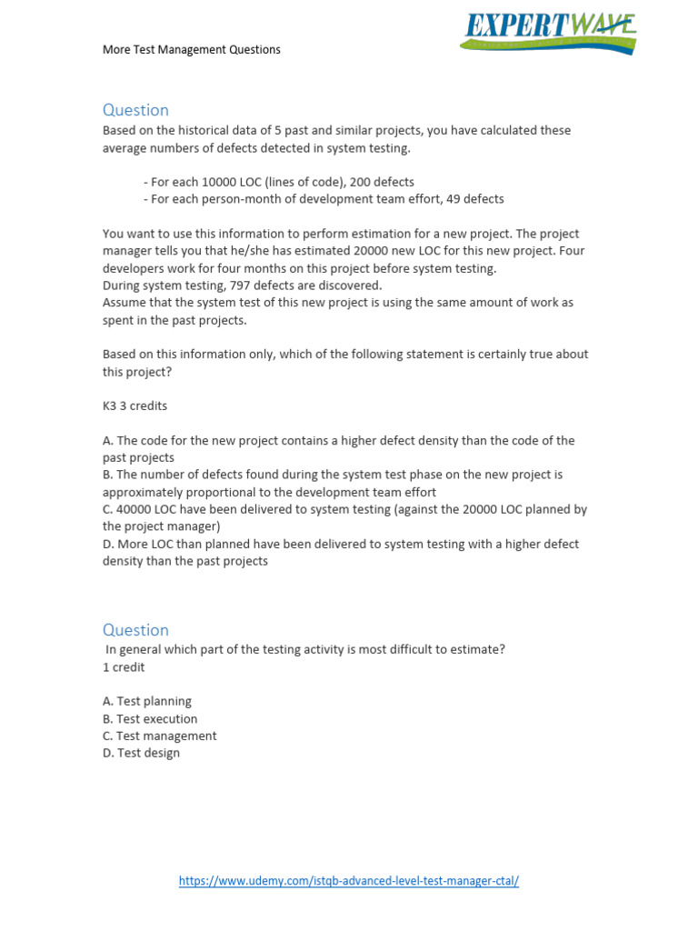 064 More-Test-Management-Questions | Download Free PDF | Software Bug ...