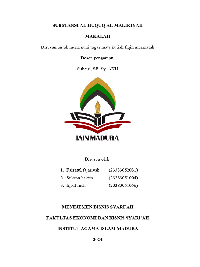Pengertian Al Huquq Al Malikiyah | PDF | Agama & Spiritualitas