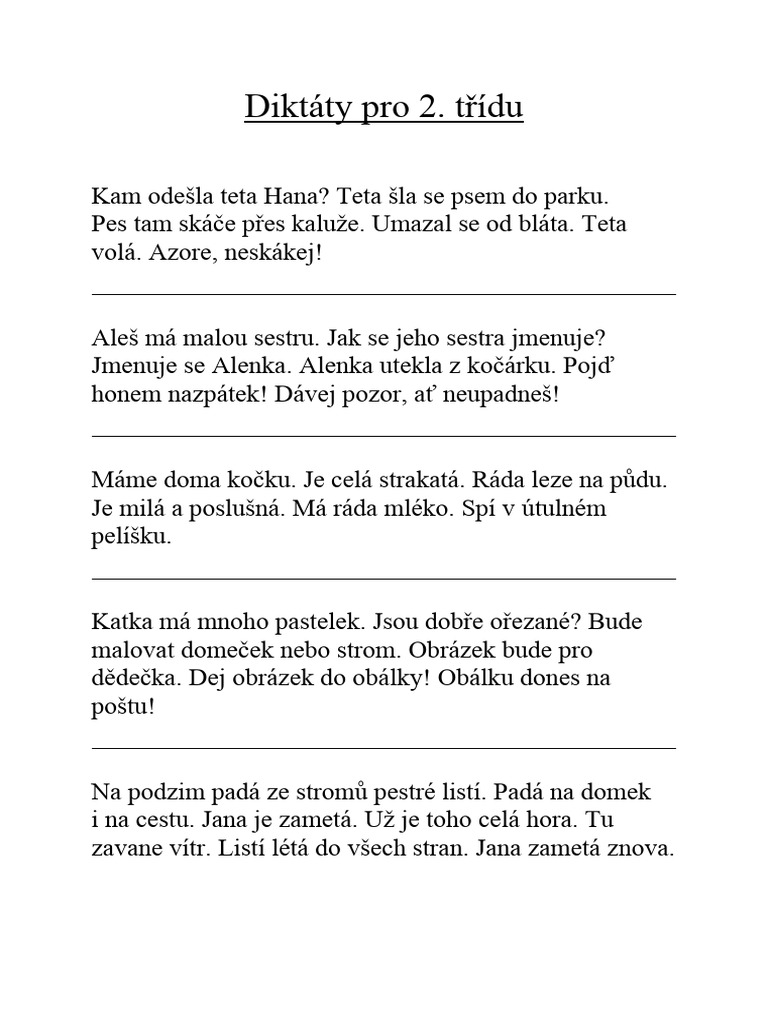 Diktaty Pro 2. Tridu | PDF