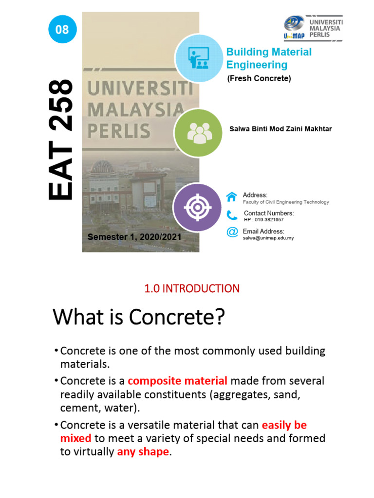 LECTURE 8 CONCRETE | PDF | Concrete | Civil Engineering